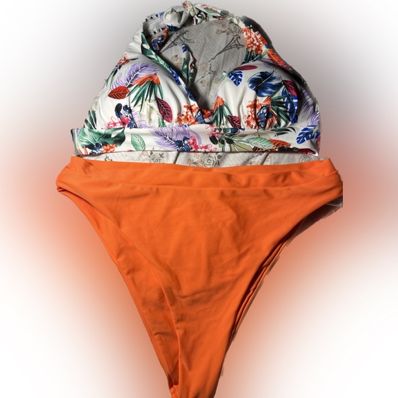 Source Unknown | Swim | Bathing Suit Orange Bottom Top It Doesnt Have ...